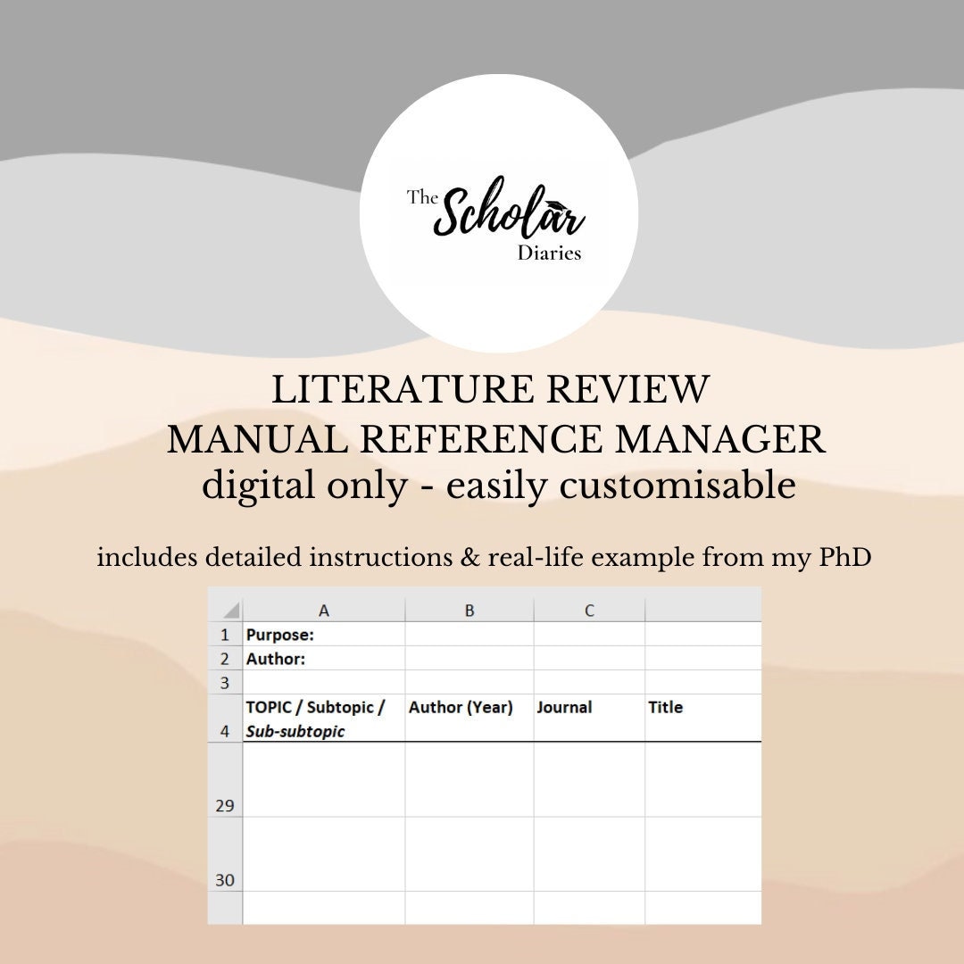 Literature Review Manual Reference Manager | Organisation, Detailed ...