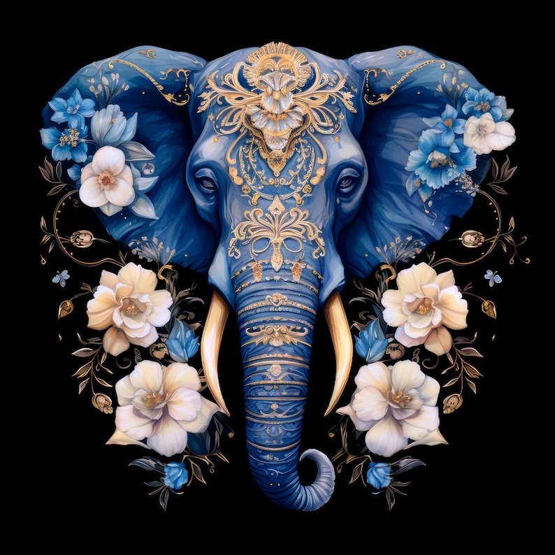 Blue Elephant Png - Etsy