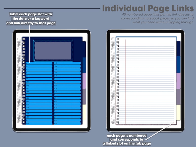 5 Subject Digital Notebook - Hyperlinked Tabs - Note Taking, Journaling ...