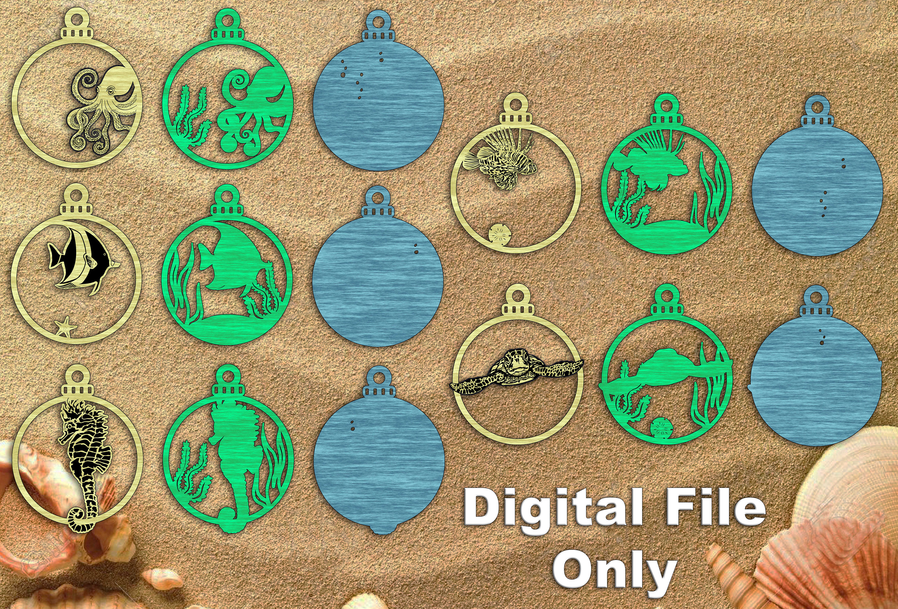 DIGITAL FILE for Custom Designed 3D Layered Laser Cut Ocean Ornament ...