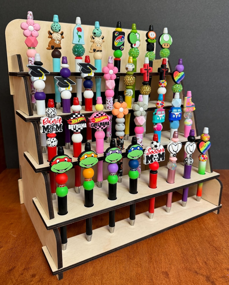 DIGITAL FILE Laser Cut Tiered 32 Pen Shelf Display (lays Flat) - Etsy