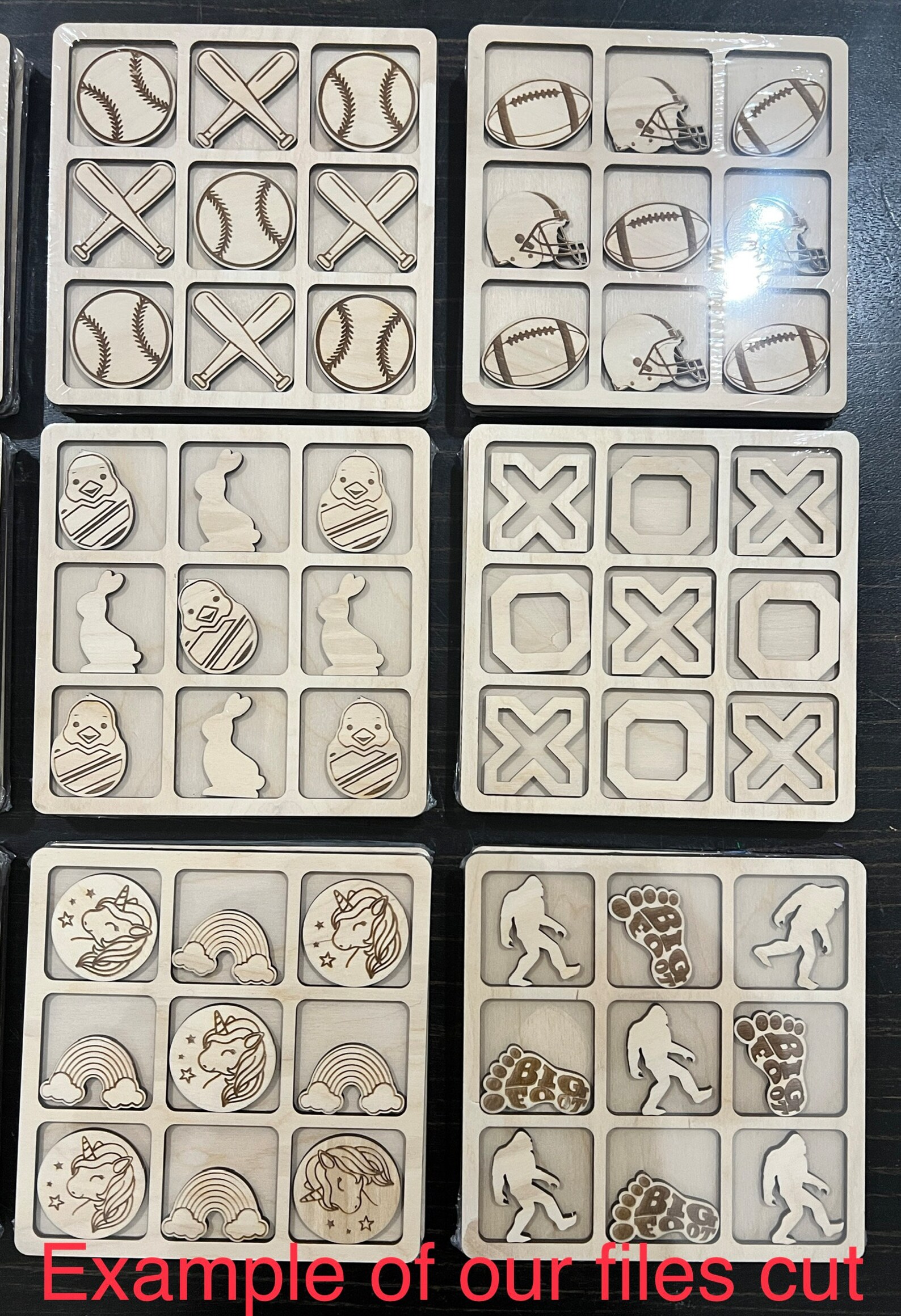 DIGITAL FILE Laser Cut Football Tic Tac Toe SVG Dfx Ai - Etsy