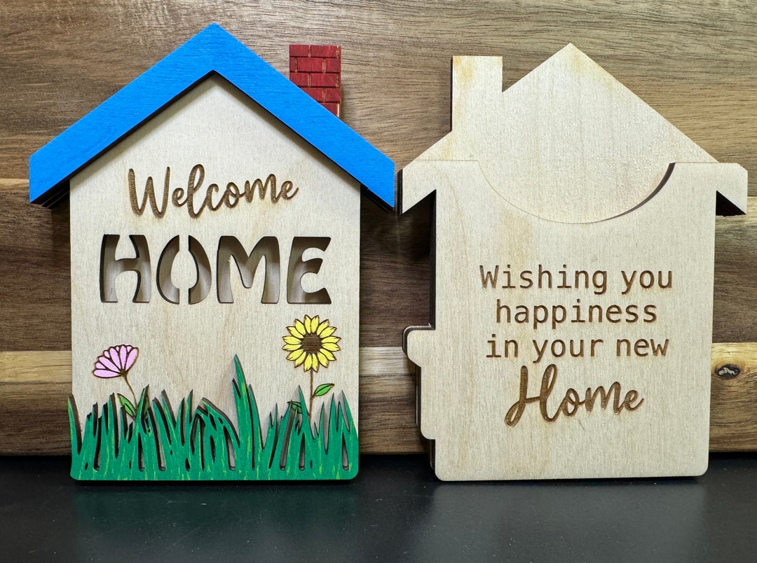 DIGITAL FILE for Custom Designed 3D Flower House Welcome Home Gift Card ...