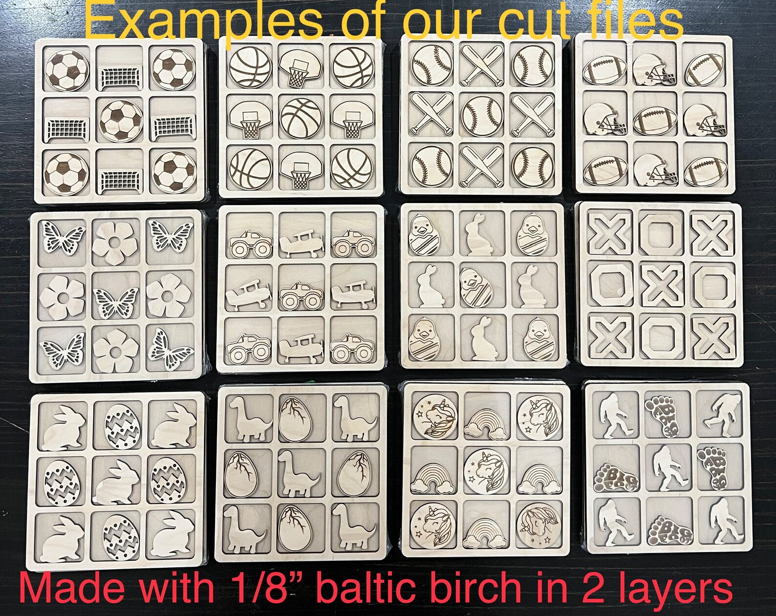 DIGITAL FILE Laser Cut Football Tic Tac Toe SVG Dfx Ai - Etsy