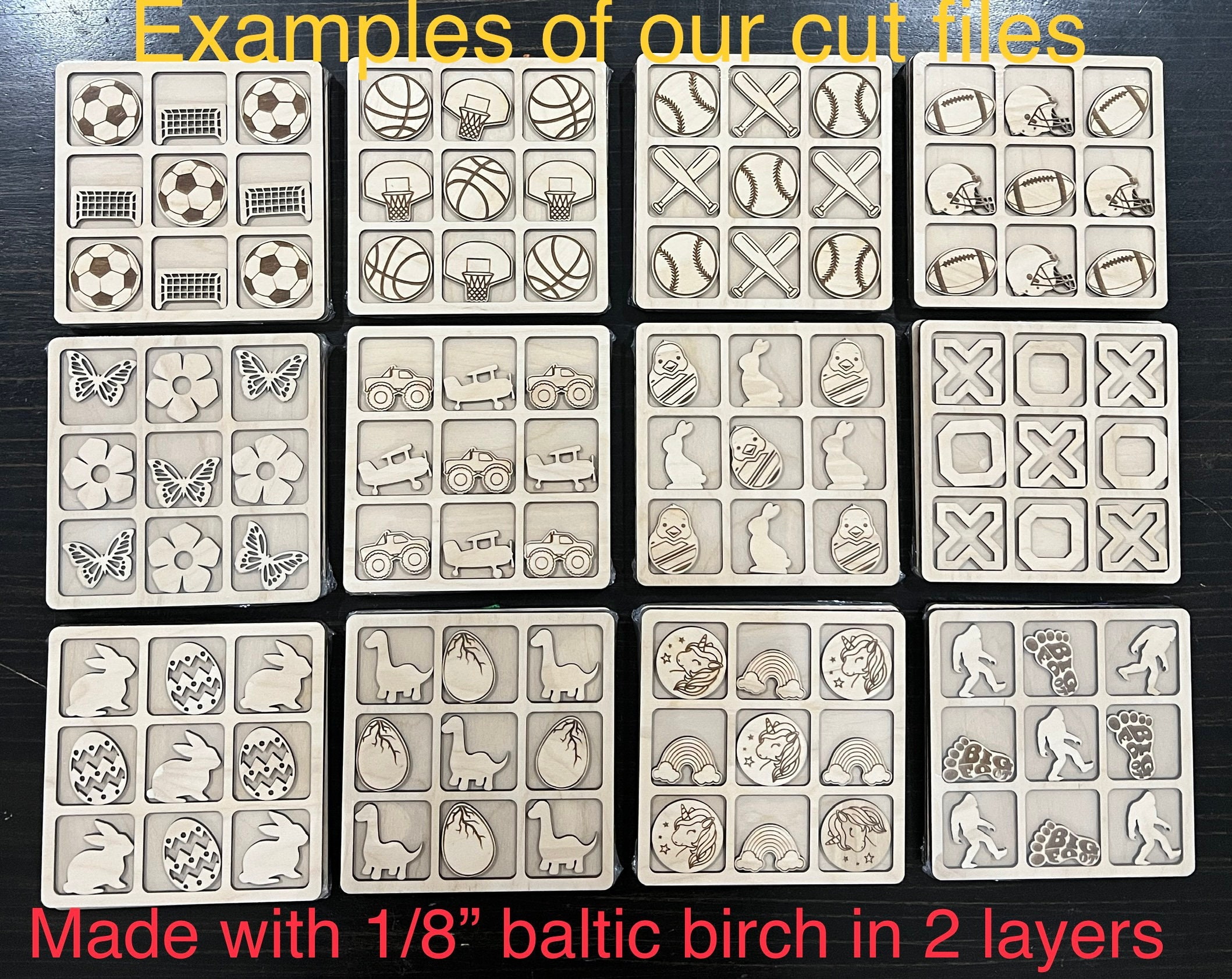 DIGITAL FILE Laser Cut Football Tic Tac Toe SVG Dfx Ai - Etsy