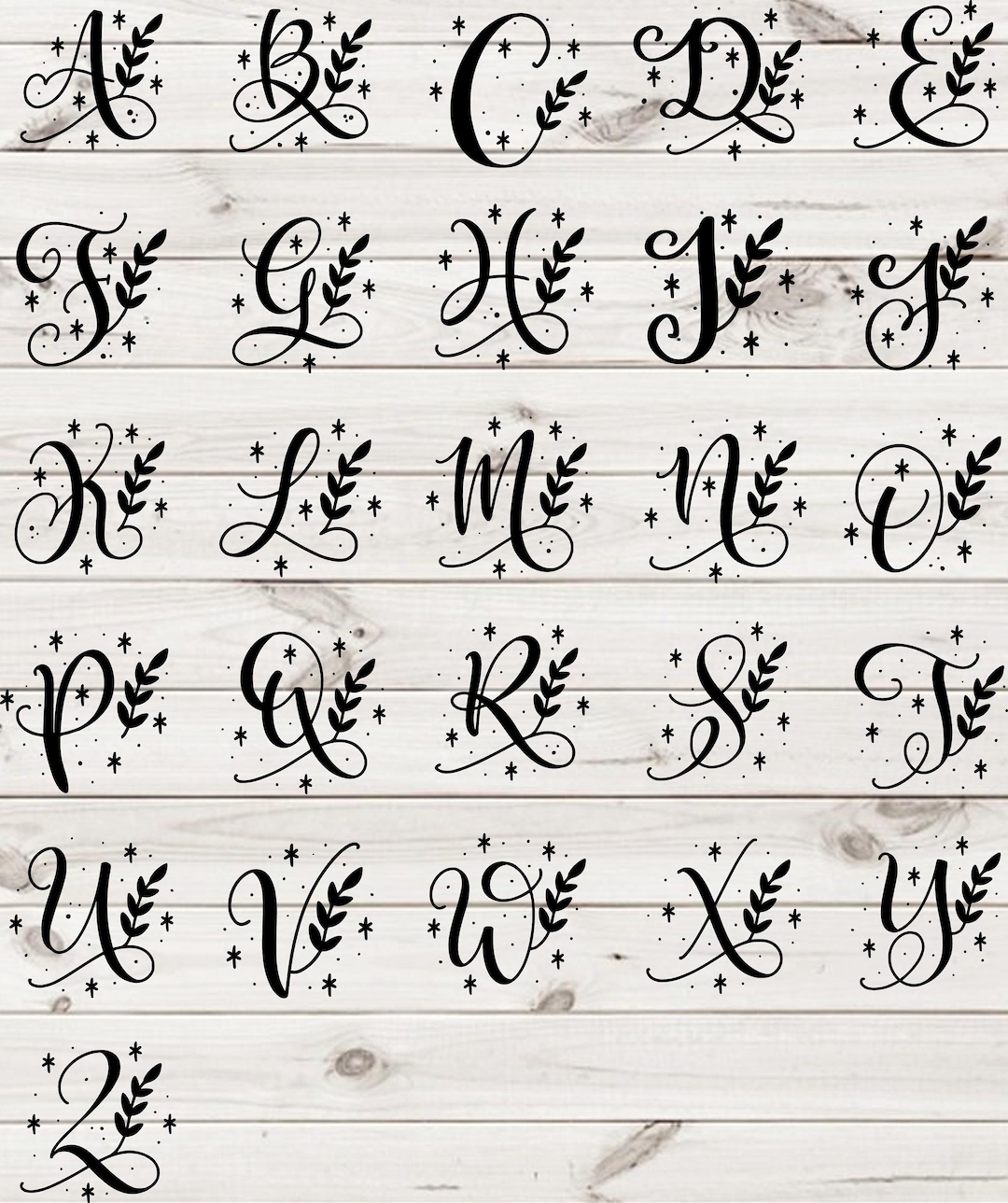 DIGITAL FILE Monogram Leaf Designs SVG Dfx Ai - Etsy