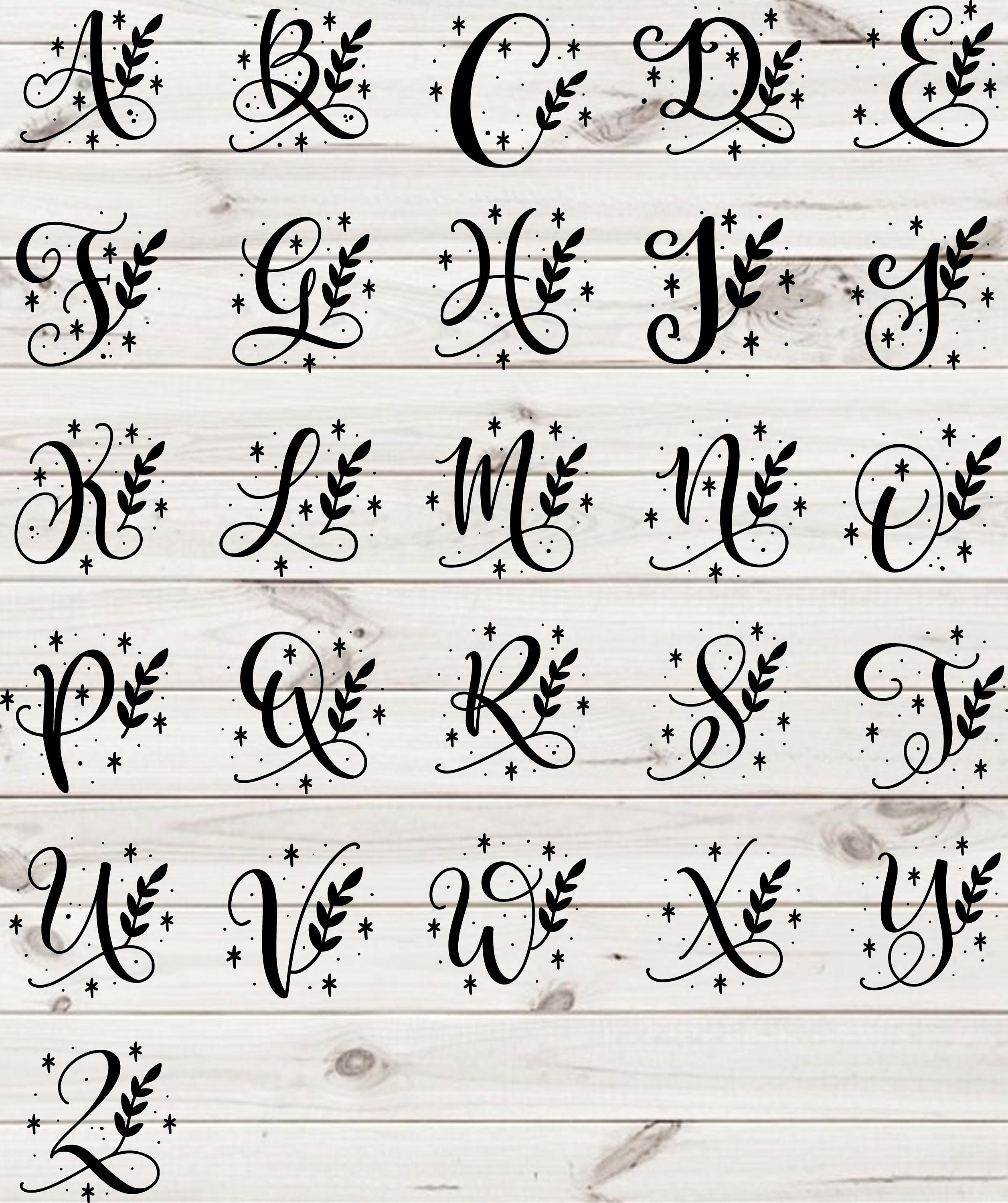 DIGITAL FILE Monogram Leaf Designs SVG Dfx Ai - Etsy