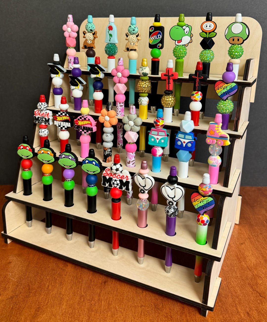 DIGITAL FILE Laser Cut Tiered 32 Pen Shelf Display (lays Flat) - Etsy