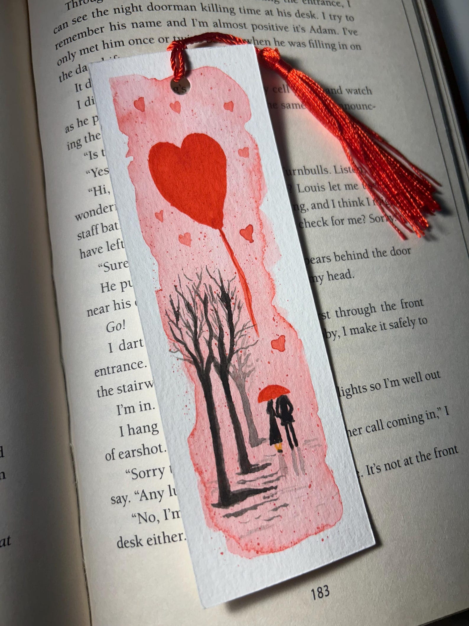 Love Walking in the Rain Bookmark I Hand Painted Bookmark - Etsy
