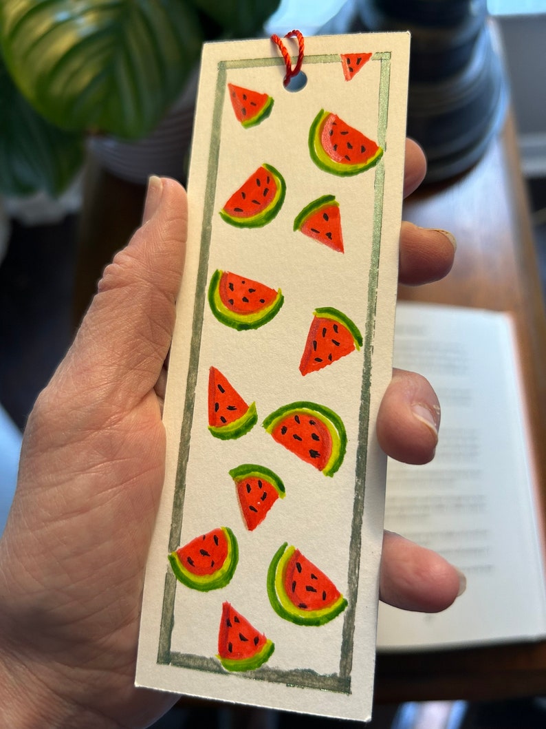 Watermelon Handpainted Bookmark I Handpainted Bookmark - Etsy