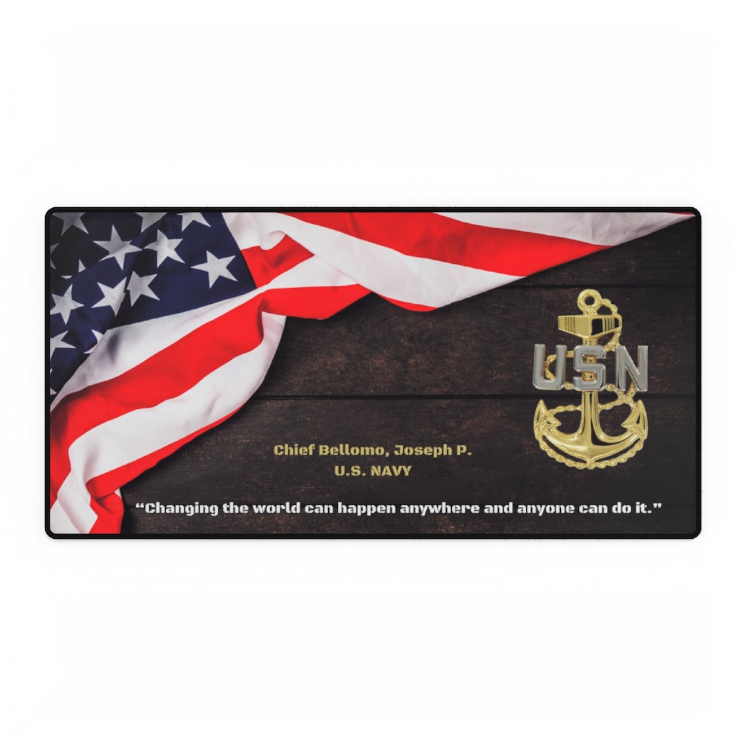 Military U.S. Navy Chief Personalized Desk Pad Choose Your Insignia - Etsy