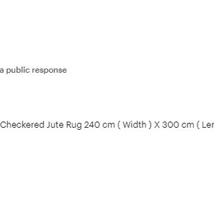 Natural Checkered Jute Rug 240 Cm Width X 300 Cm Length - Etsy