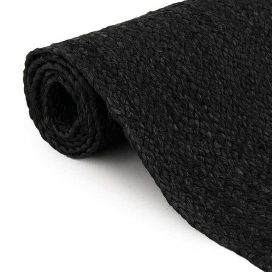 Handmade Black Braided Jute Rug Boho Bohemian Decor - Etsy