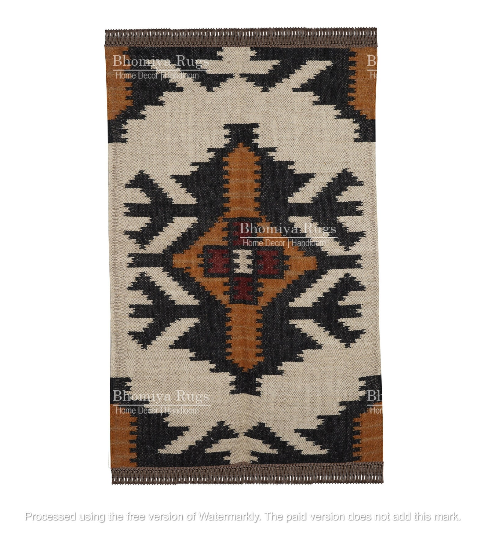 Handmade Wool Jute Rug, Navajo Kilim Rug, Aztec Rug, Accent Rug ...