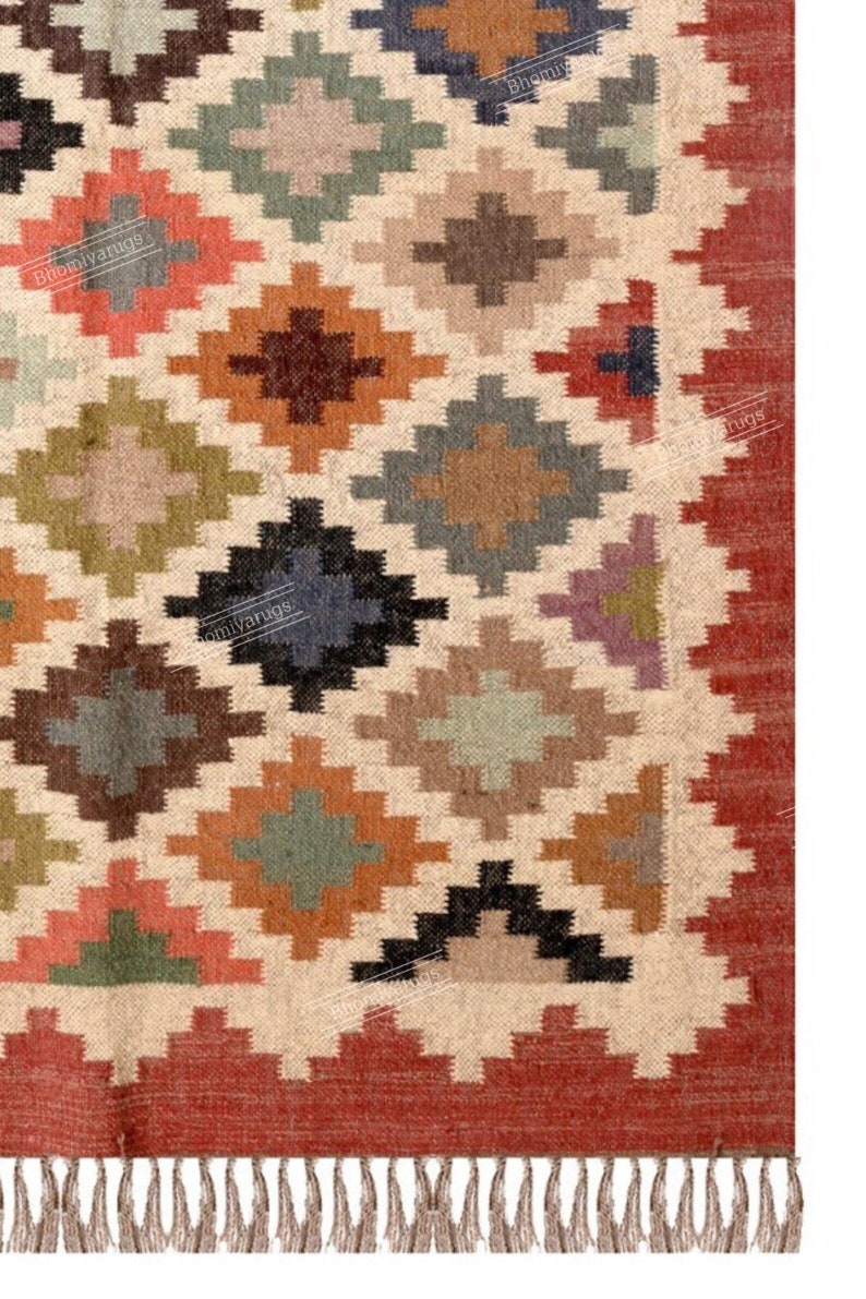 KILIM RUG Wool Jute Rug, Black Boho Rug, Boho Area Rug, Custom Size ...