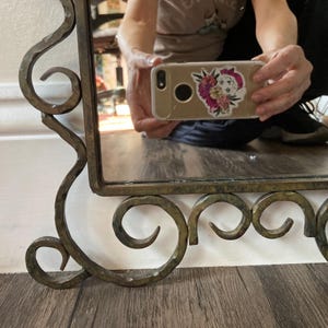 Wrought Iron Rustic Wall Mirror Spanish Revival Black Heavy Metal ...