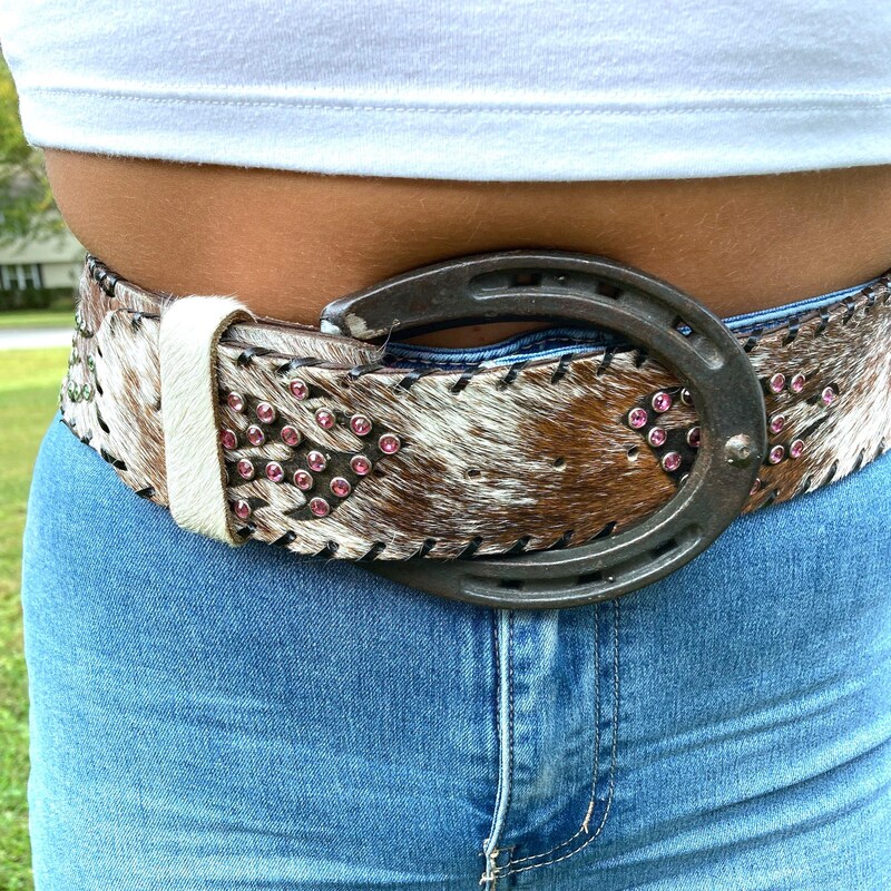 Cowhide Belt - Etsy