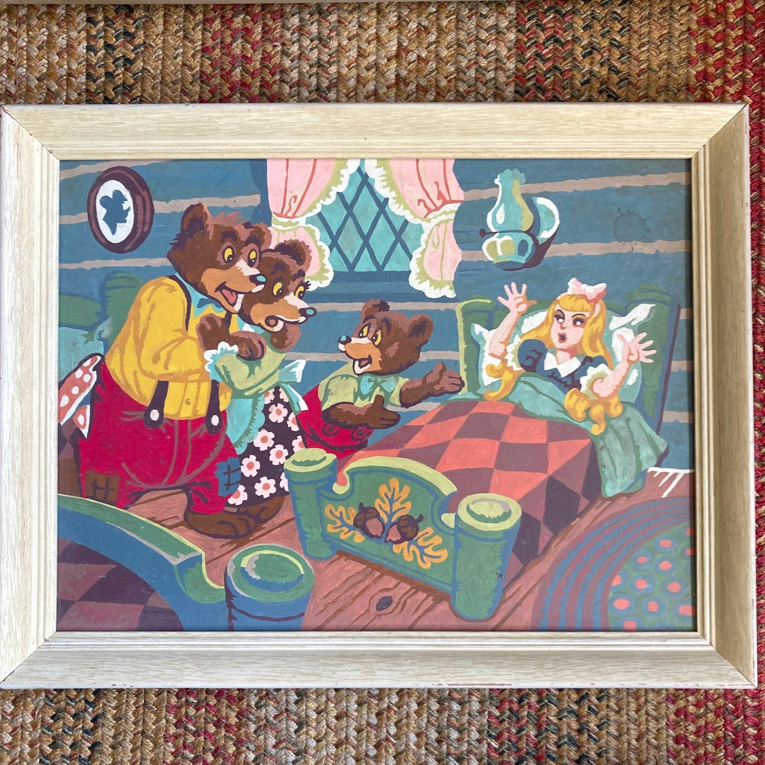 Vintage Goldilocks Three 3 Bears Paint by Numbers - Etsy