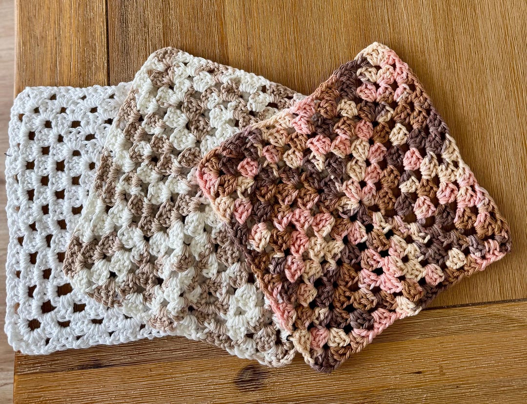Granny Square Dishcloth || Handmade Cotton Cleaning Cloth || Reusable ...