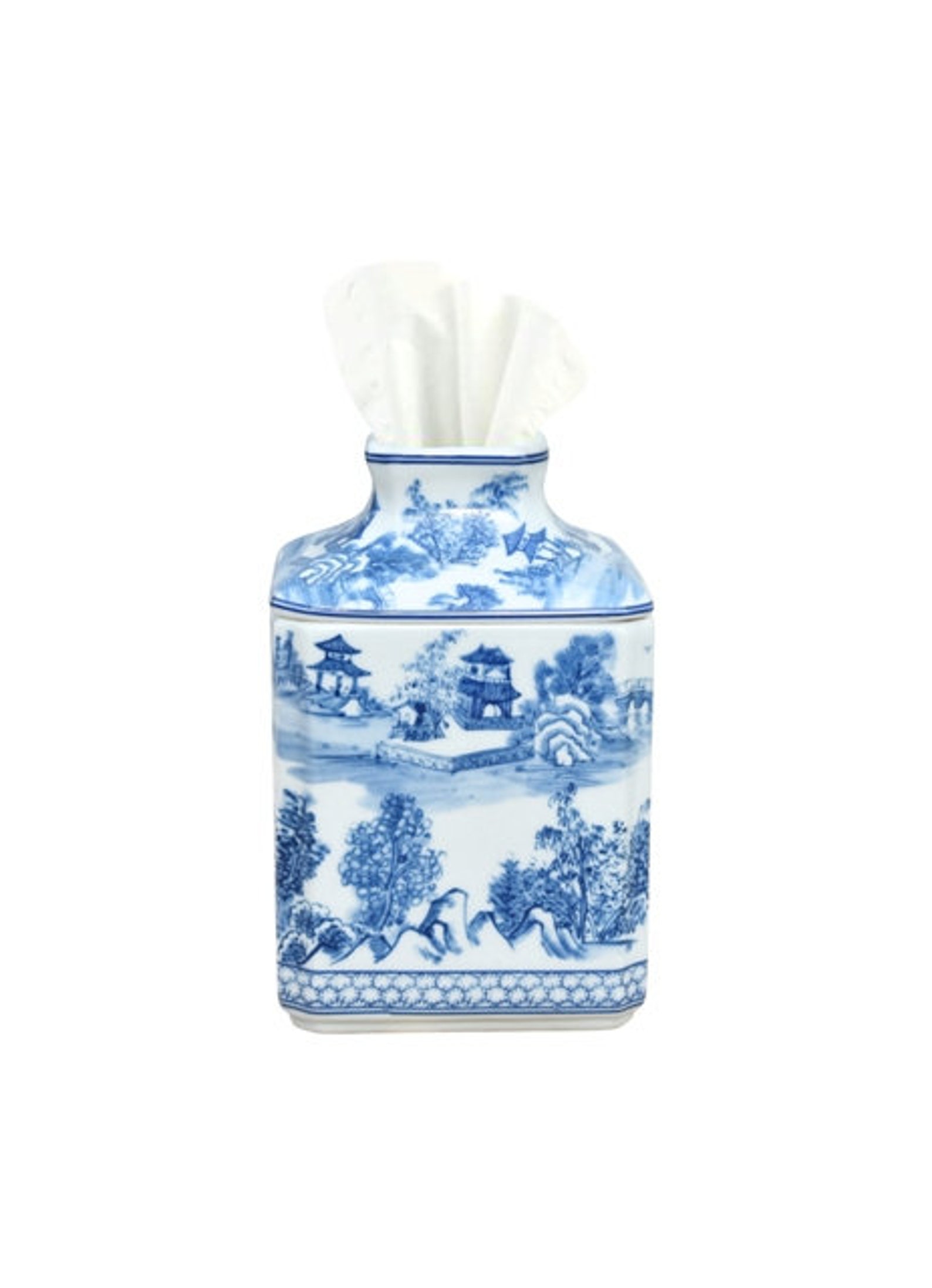 Blue and White Blue Willow Square Porcelain Tissue Box 8" - Etsy