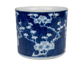 Blue and White Floral Porcelain Rectangular Cachepot Pot | Etsy