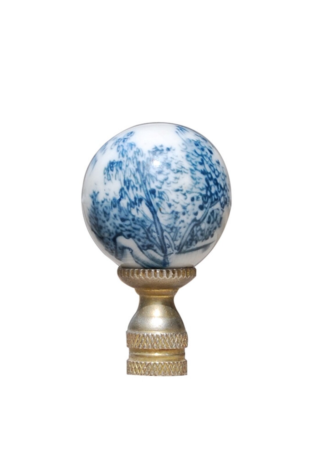 Blue and White Floral Tree Porcelain Ball Table Lamp Finial 2.25" - Etsy