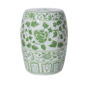 Mint Green and White Porcelain Floral Motif Garden Stool 17" - Etsy