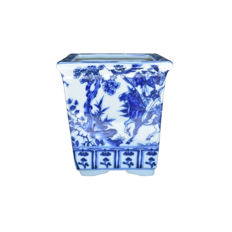 Blue and White Chinese Porcelain Rectangular Cachepot Pot - Etsy