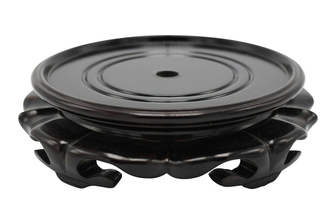 Dark Brown Lotus Style Round MDF Wooden Display Stand Base 2.5" - 12 ...