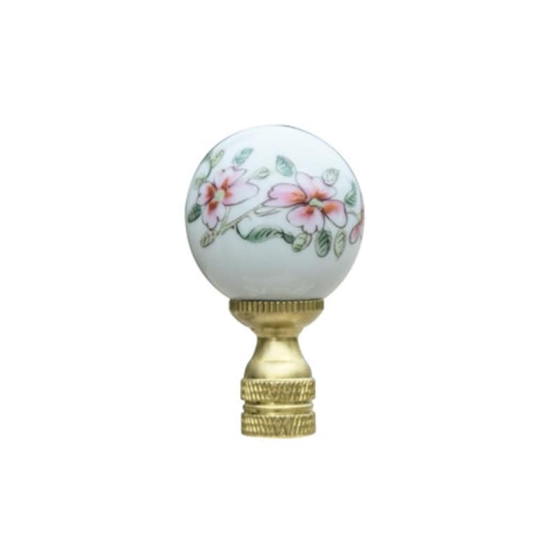 Rose Medallion Floral Porcelain Ball Table Lamp Finial 2.25" - Etsy