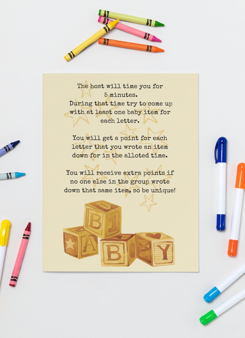 Fun Baby Shower Game Printable - Etsy