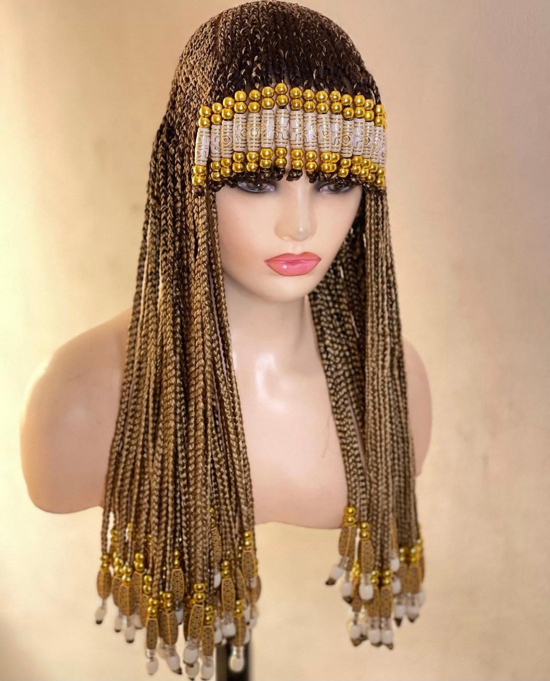 Ready to Ship Full Lace Fringe Beaded Wig for Black Women. - Etsy
