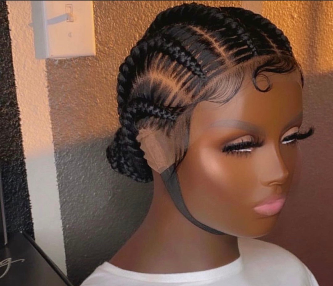 Ready to Ship Handmade All Back Full Lace Cornrow Stitch Braided Wig ...