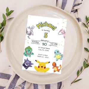 Pokemon Birthday Party Invitation, Pokemon Party, Editable, Instant ...