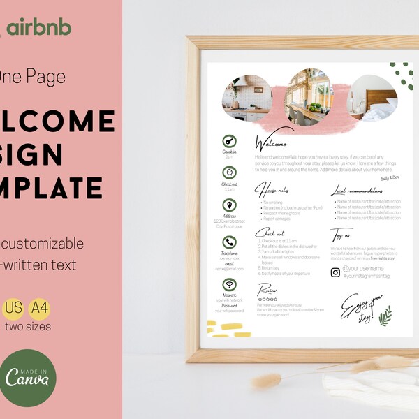 Welcome Letter Vacation Rental Template - Etsy