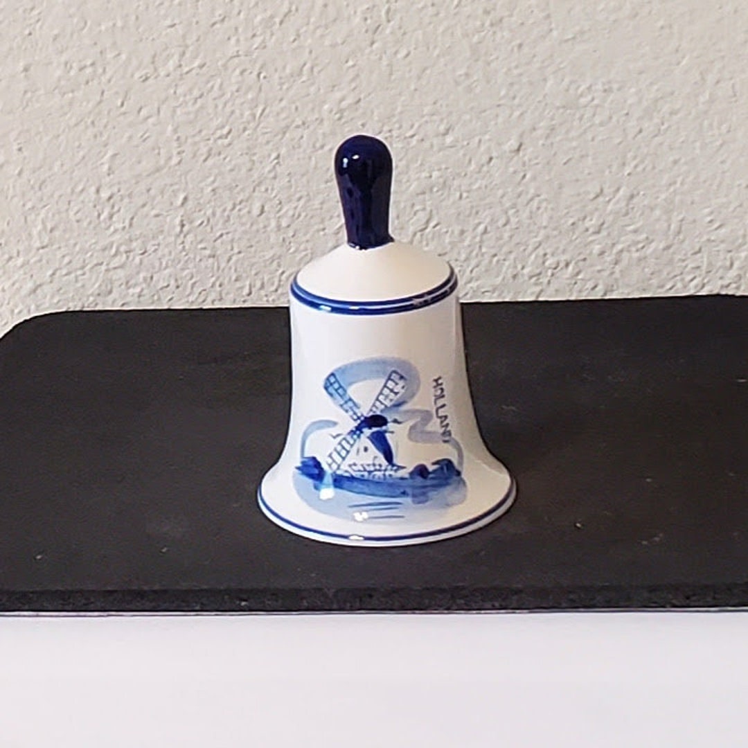 Small Holland China Bell With Windmill Handcrafted With Delft Color EH ...