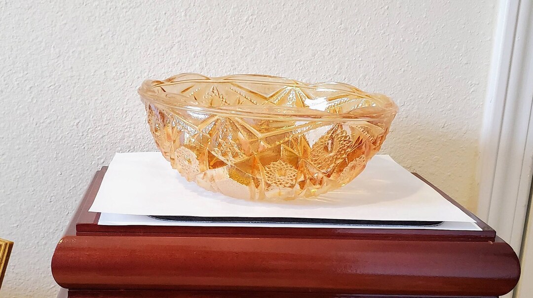 Vintage Jeanette Glass Marigold 8 Heavy Bowl in Rare Mckee Fentec ...