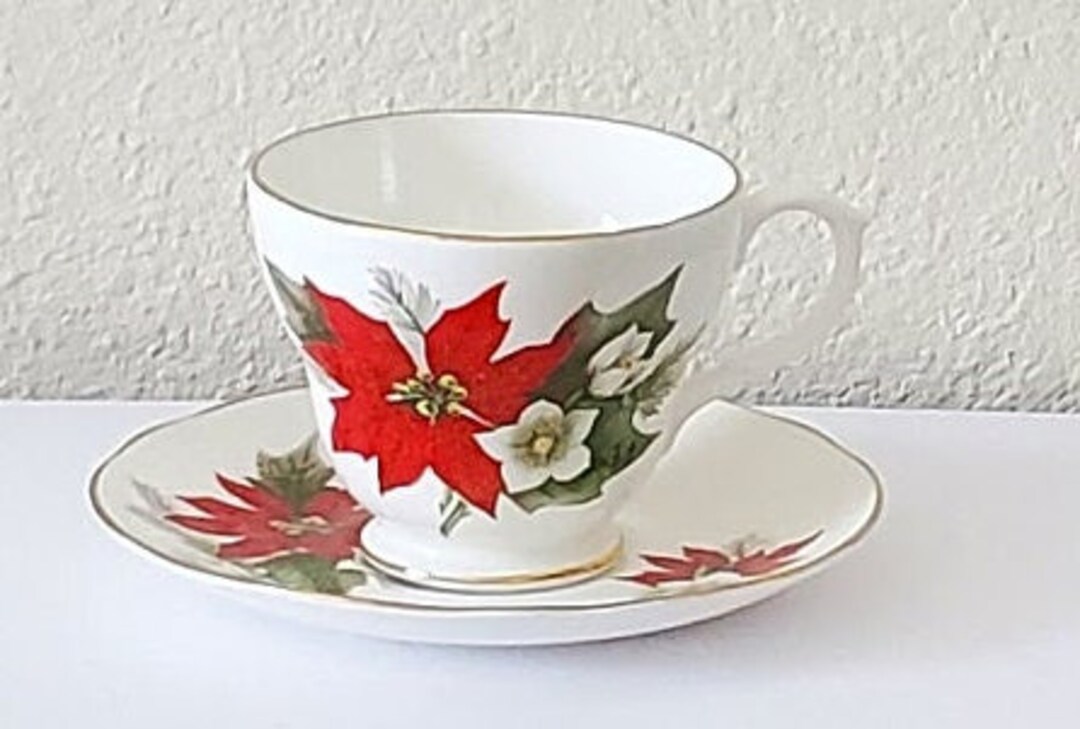 Vintage Springfield Bone China, Poinsettias Previously Owned - Etsy