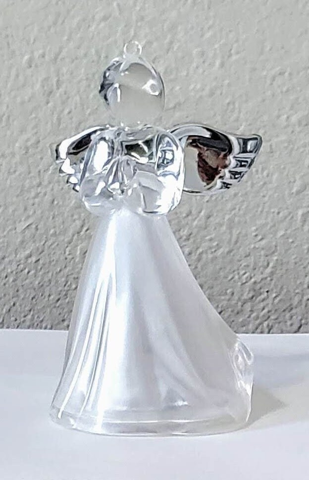 Lights up Clear Acrylic Angel W/silver Wings 4.5 Ornament - Etsy