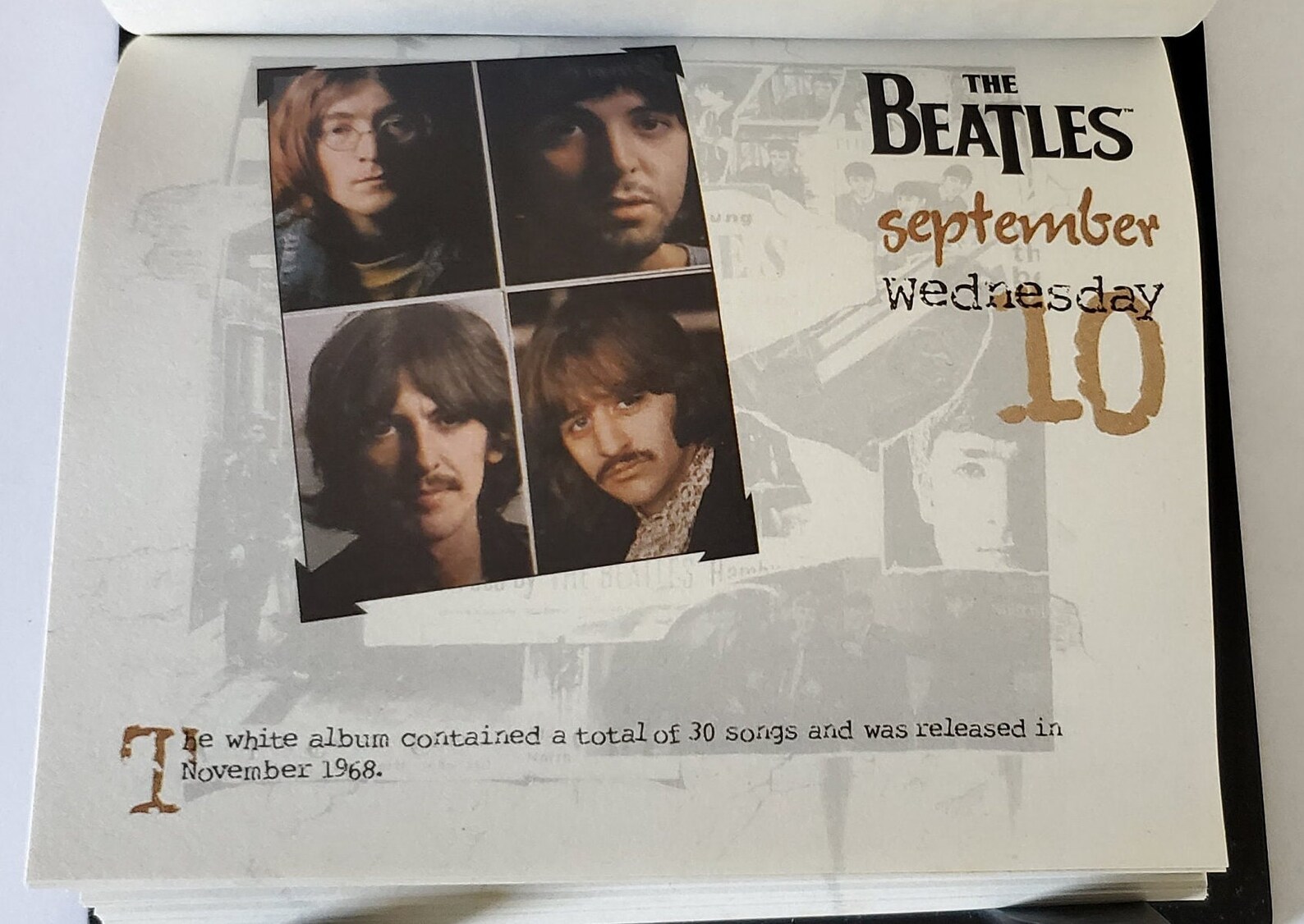 Beatles Official Year-in-box 1997 Daily Desk Calendar Collectible - Etsy