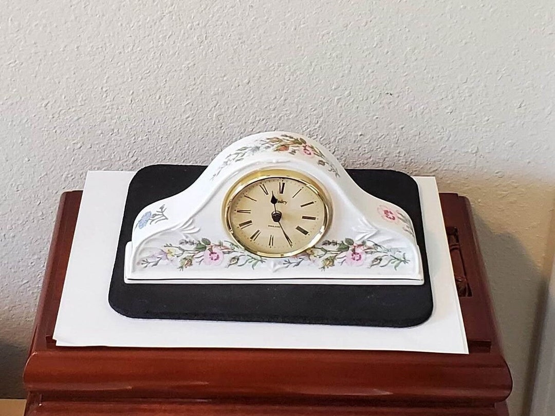 VTG Aynsley Wild Tudor Floral Bone China Mantle Clock England - Etsy