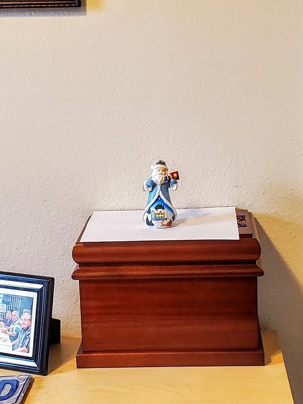 Santa in Blue Delivering Toys Figurine Previously Owned - Etsy