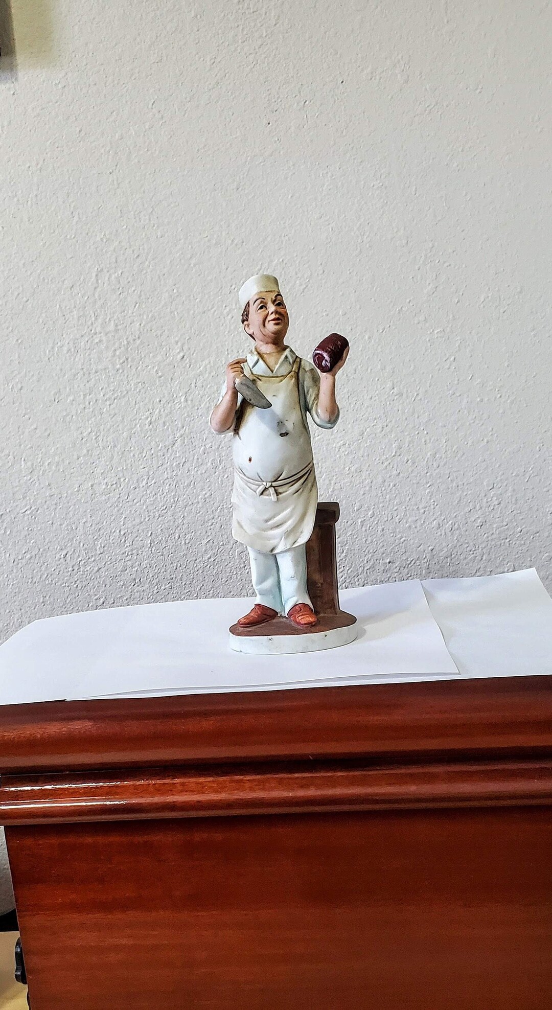 VTG Lefton Ceramic Old Time Butcher Hand Painted Figurine KW1857 RARE ...