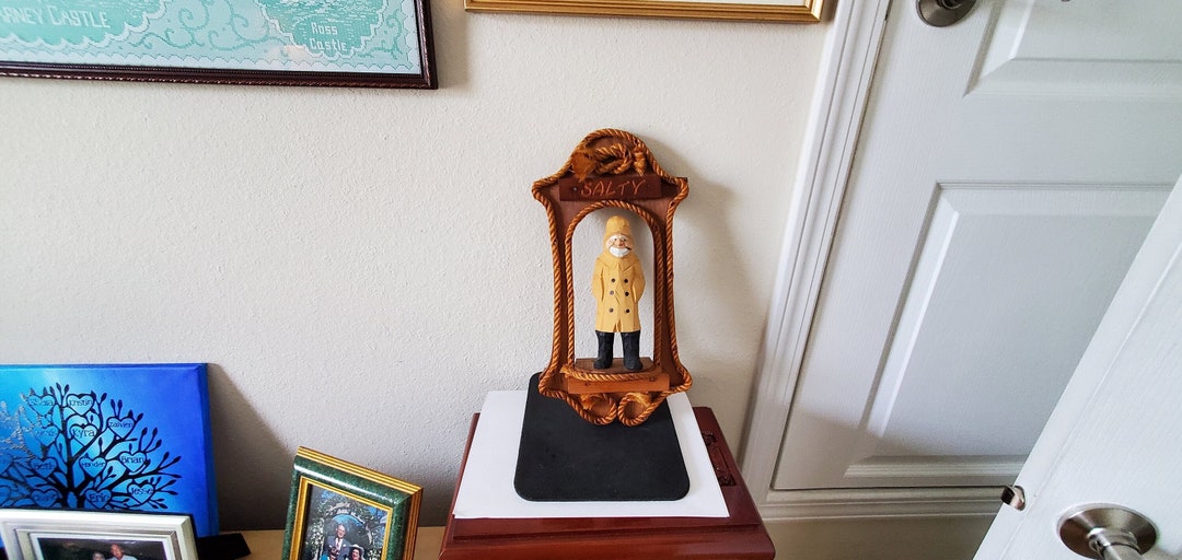 Hand Carved Wooden Seaman, salty, in a Rope Frame Wall Hanging - Etsy