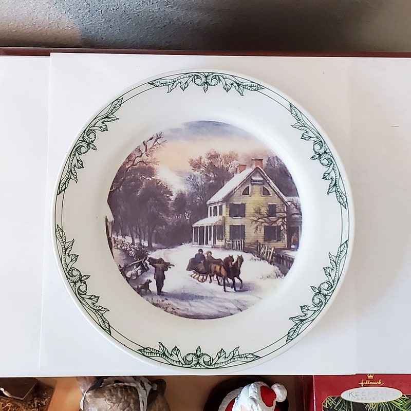 Currier and Ives Christmas Plates - Etsy