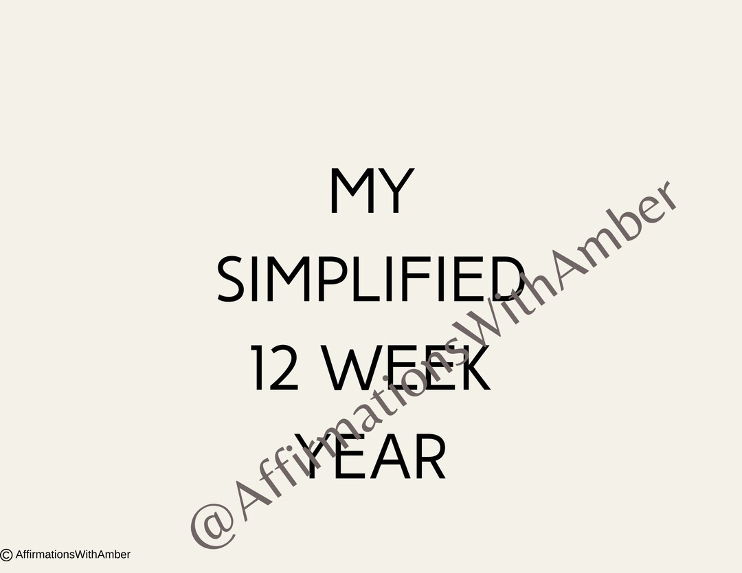 Simplified 12 Week Year Tracker_minimalist Vibes - Etsy