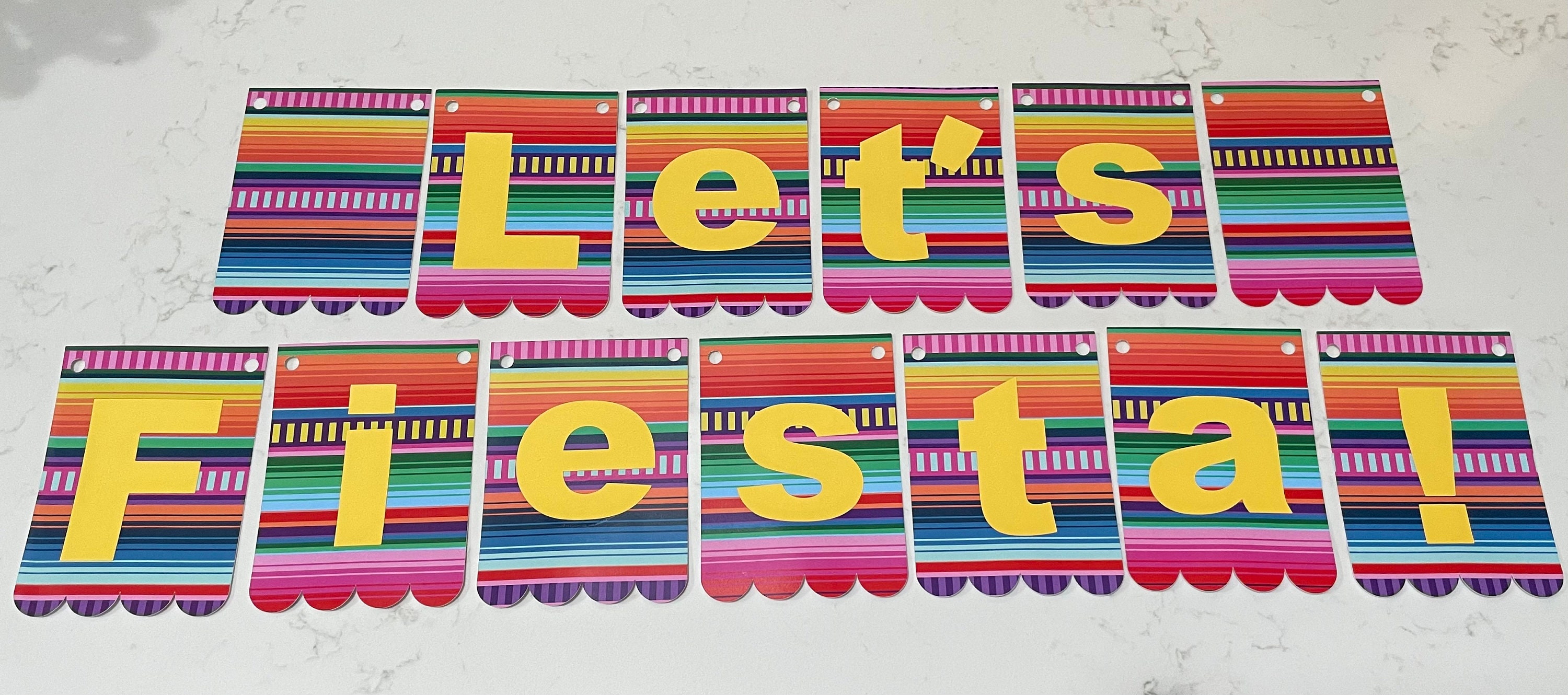 Lets Fiesta Banner, Birthday Party Banner, Taco Birthday, Fiesta ...
