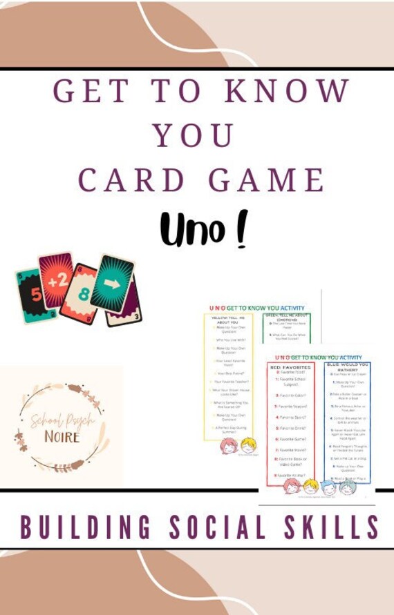 Icebreaker Get to Know You Uno Game Social Emotional Skills - Etsy