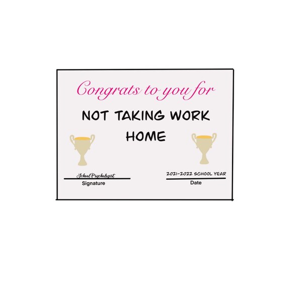 Not Taking Work Home Certificate Sticker Teacher Decal - Etsy