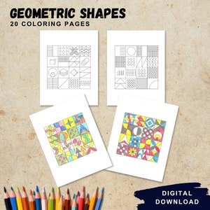 Geometric Shapes Coloring Pages for Adults, Coloring Pages for Kids ...
